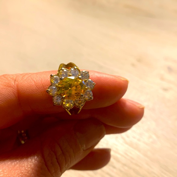 Jewelry | Yellow And Diamond Costume Jewelry Ring | Poshmark